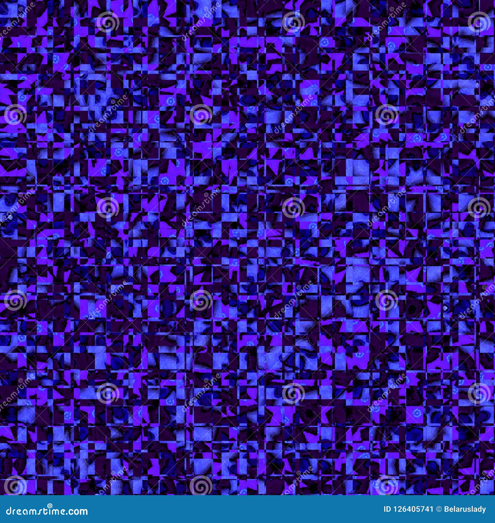 Indigo Color Pattern of Squares Tiles Stock Illustration - Illustration ...