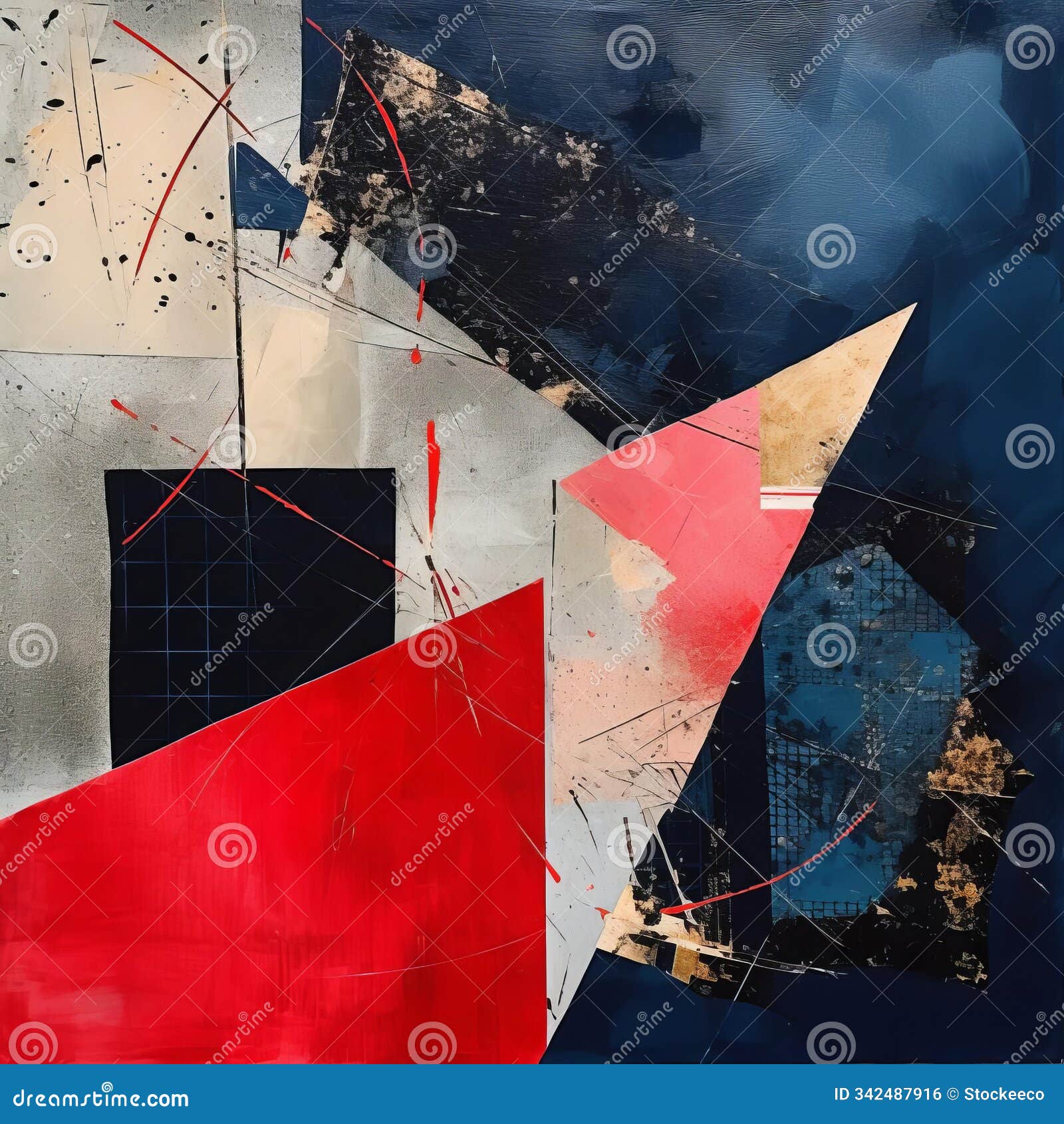 Indigo and Red Background Textures for Realistic Cutout Collage Stock ...