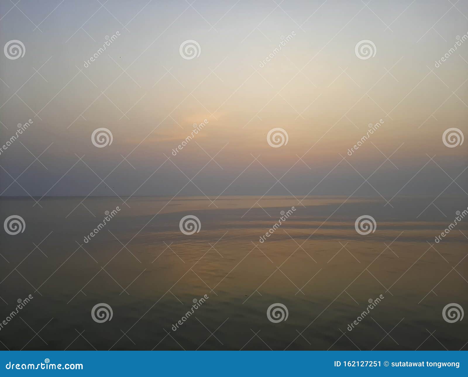 Indigo Sea with an Orange Sky at Dawn Stock Image - Image of color ...