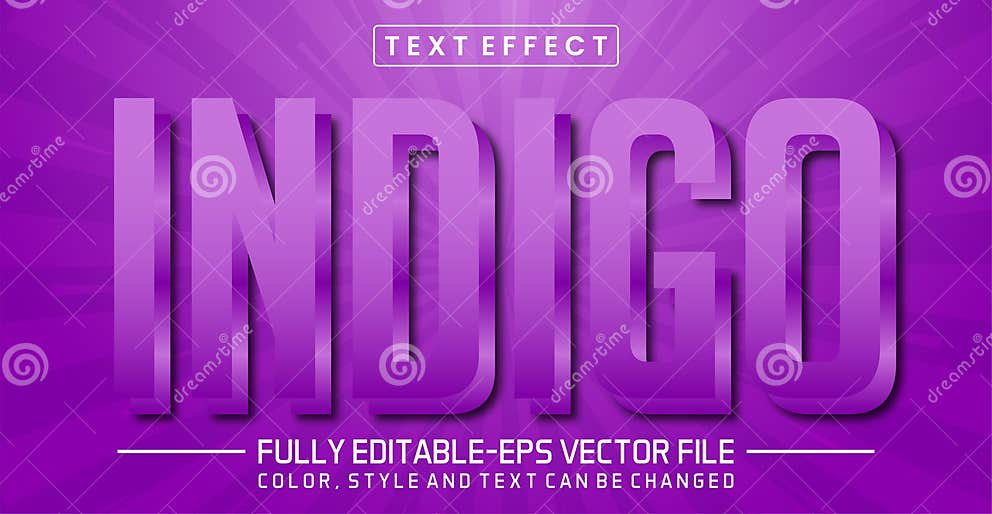 Indigo Text Editable Style Effect Stock Illustration - Illustration of ...