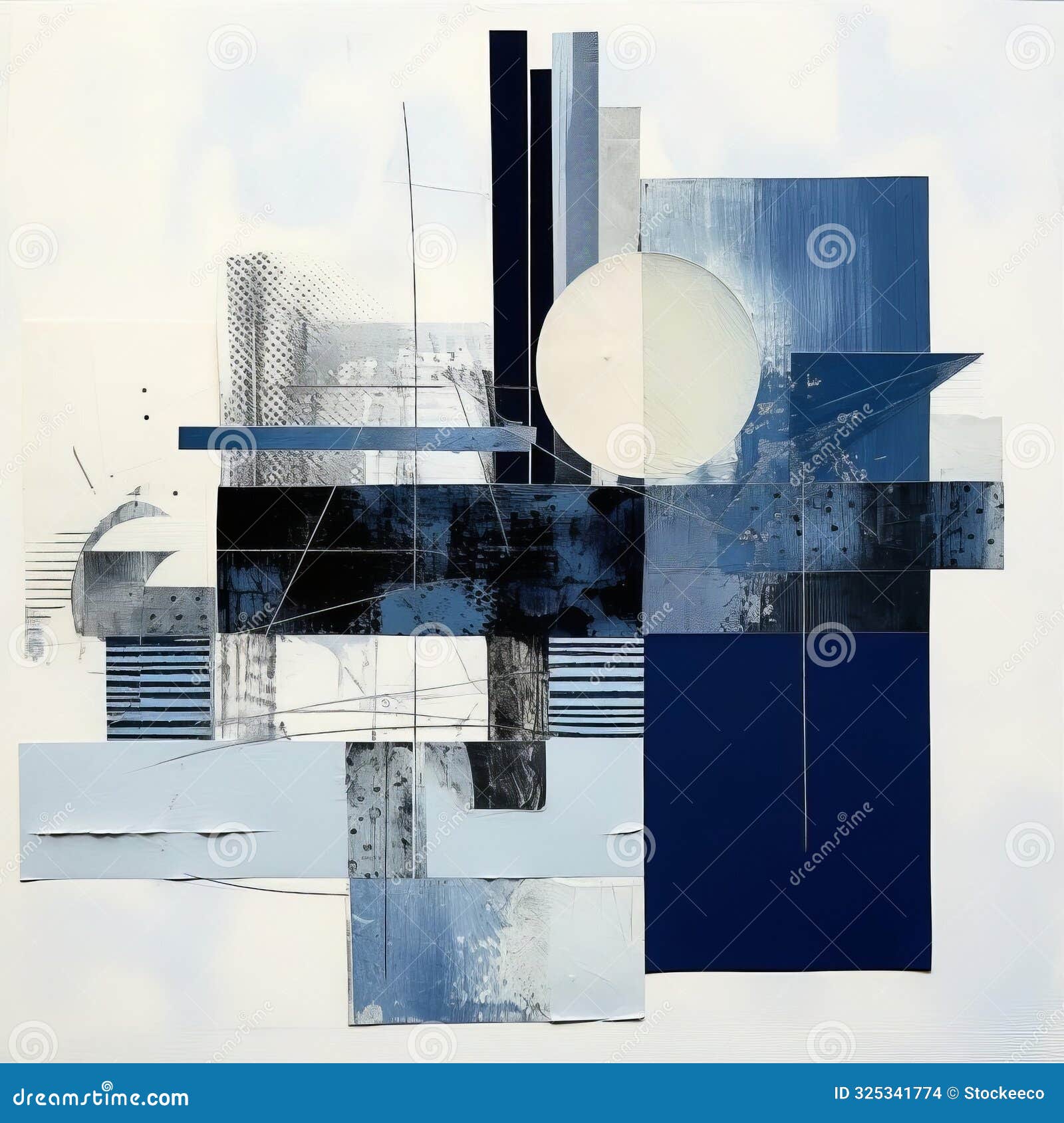 Indigo and White Collage Background Textures with Realism Stock ...