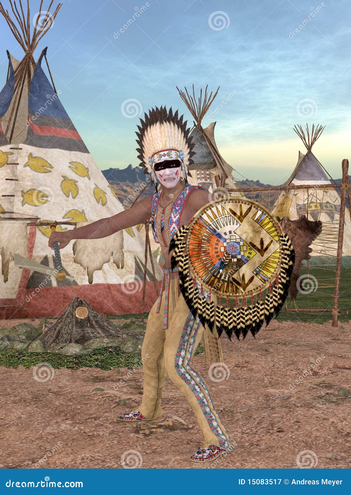 Indio Del Nativo Americano - Cheyenne Stock de ilustración ...