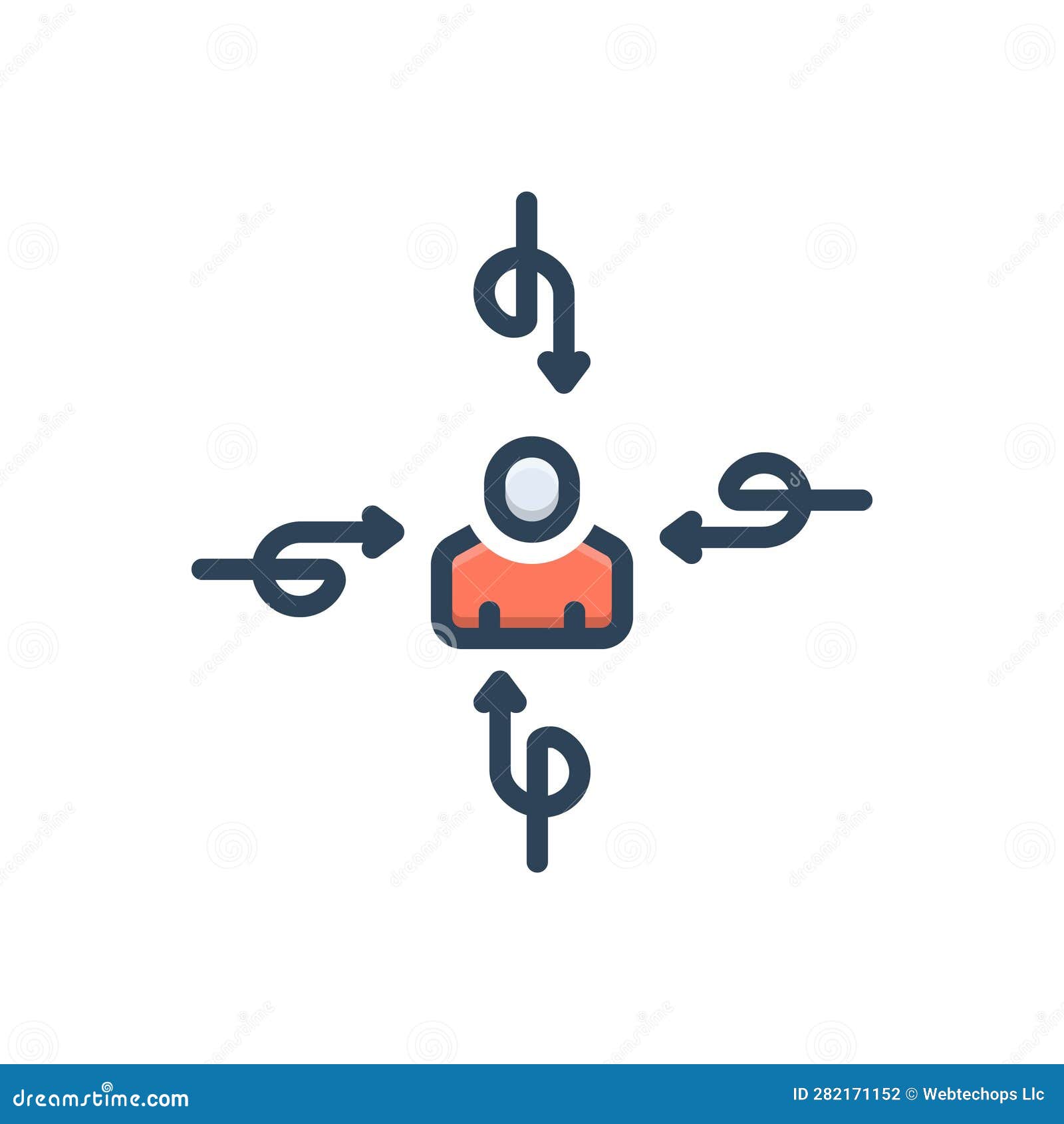 Color Illustration Icon for Indirect, Unobserved and Person Stock ...