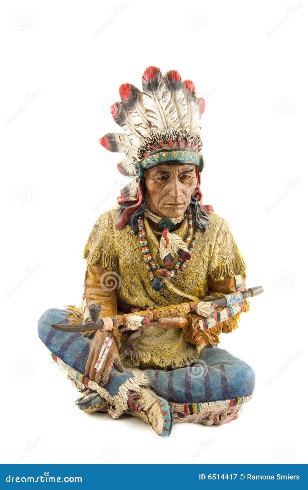 Indisch Standbeeld Van Een Inheemse Amerikaan, Stock Afbeelding - Image ...