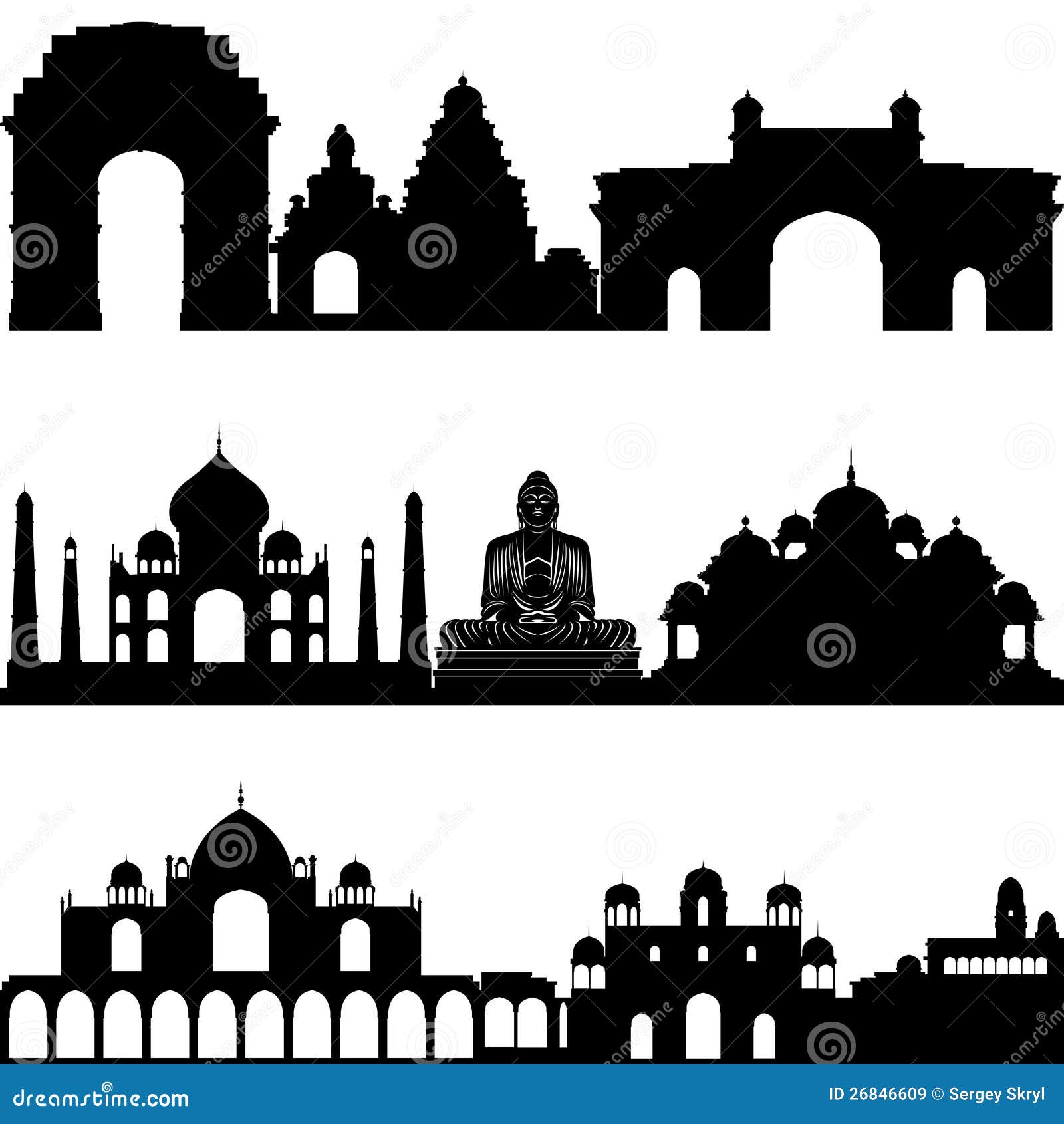 Indische architectuur vector illustratie. Illustration of huis - 26846609
