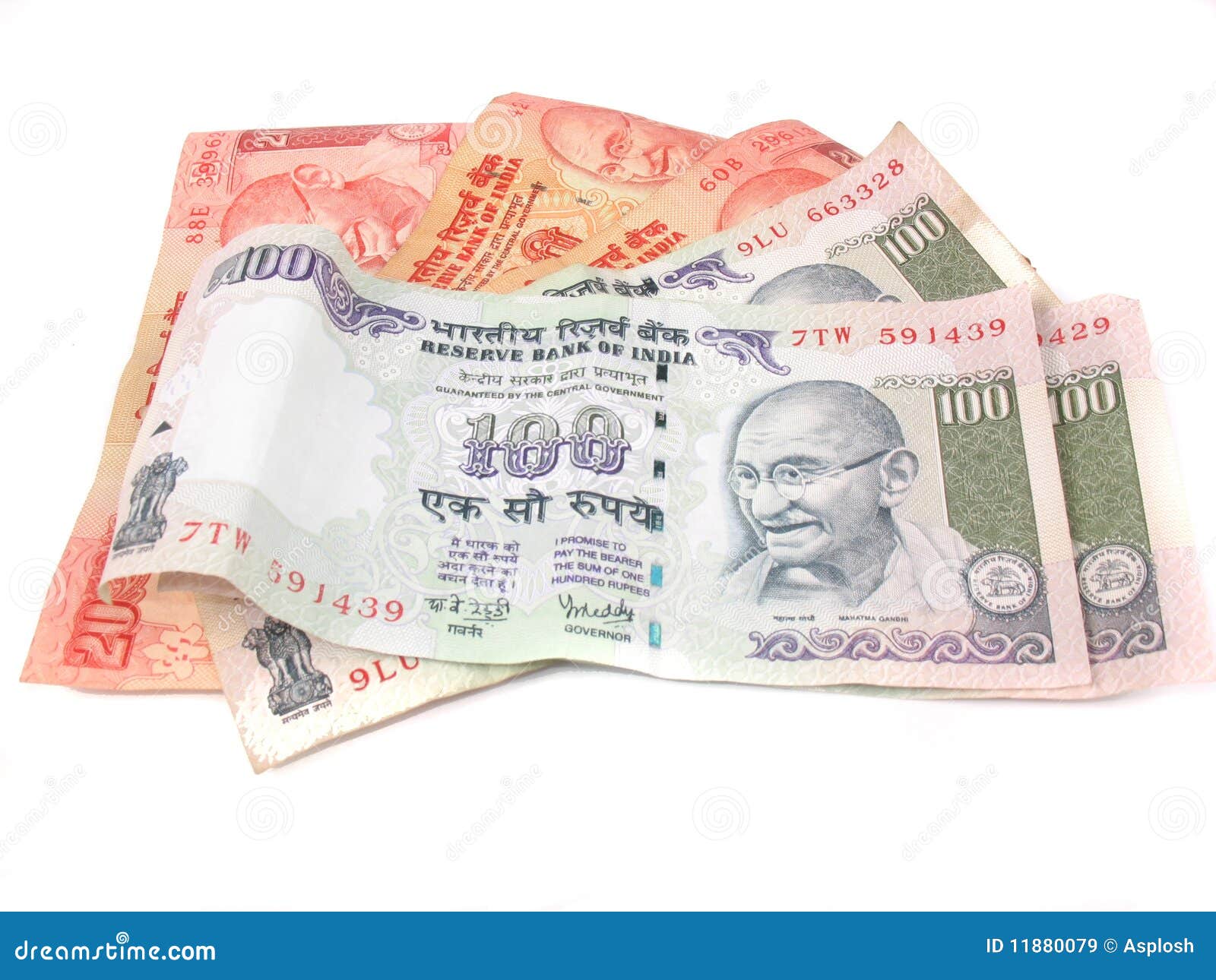 Indische Banknoten. stockbild. Bild von hundert, führer - 11880079