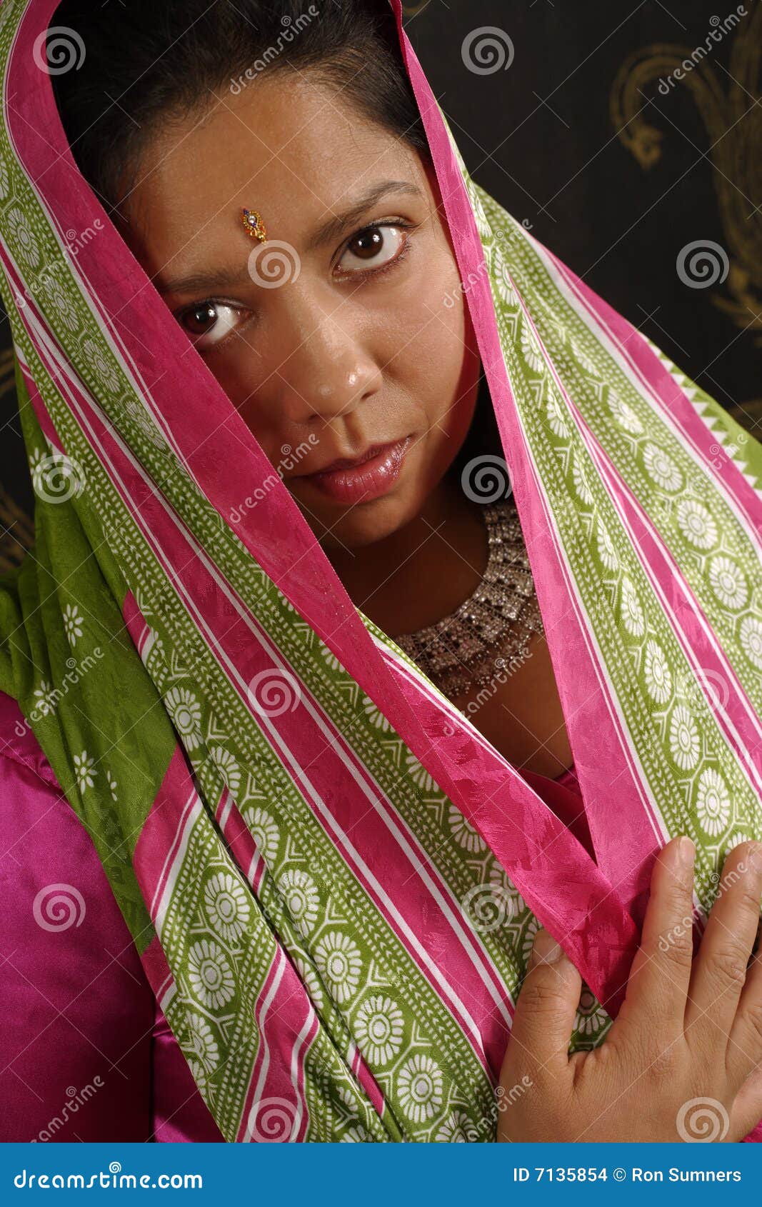 Indische vrouw stock foto. Image of etnisch, studio, volwassen - 7135854