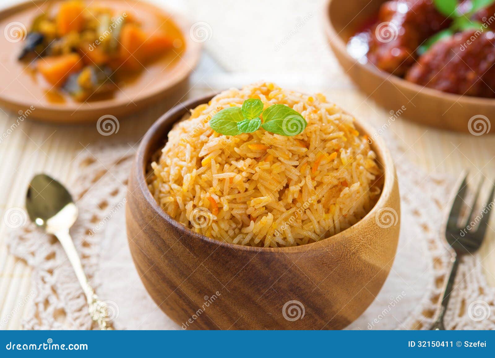 Indischer Mahlzeit Biryani Reis Stockbild - Bild von indien, gesund ...