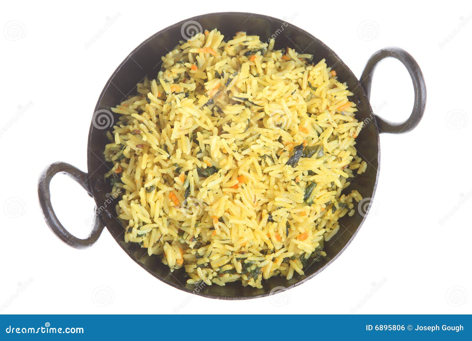 Indischer Pilau Reis stockfoto. Bild von spinat, küche - 6895806