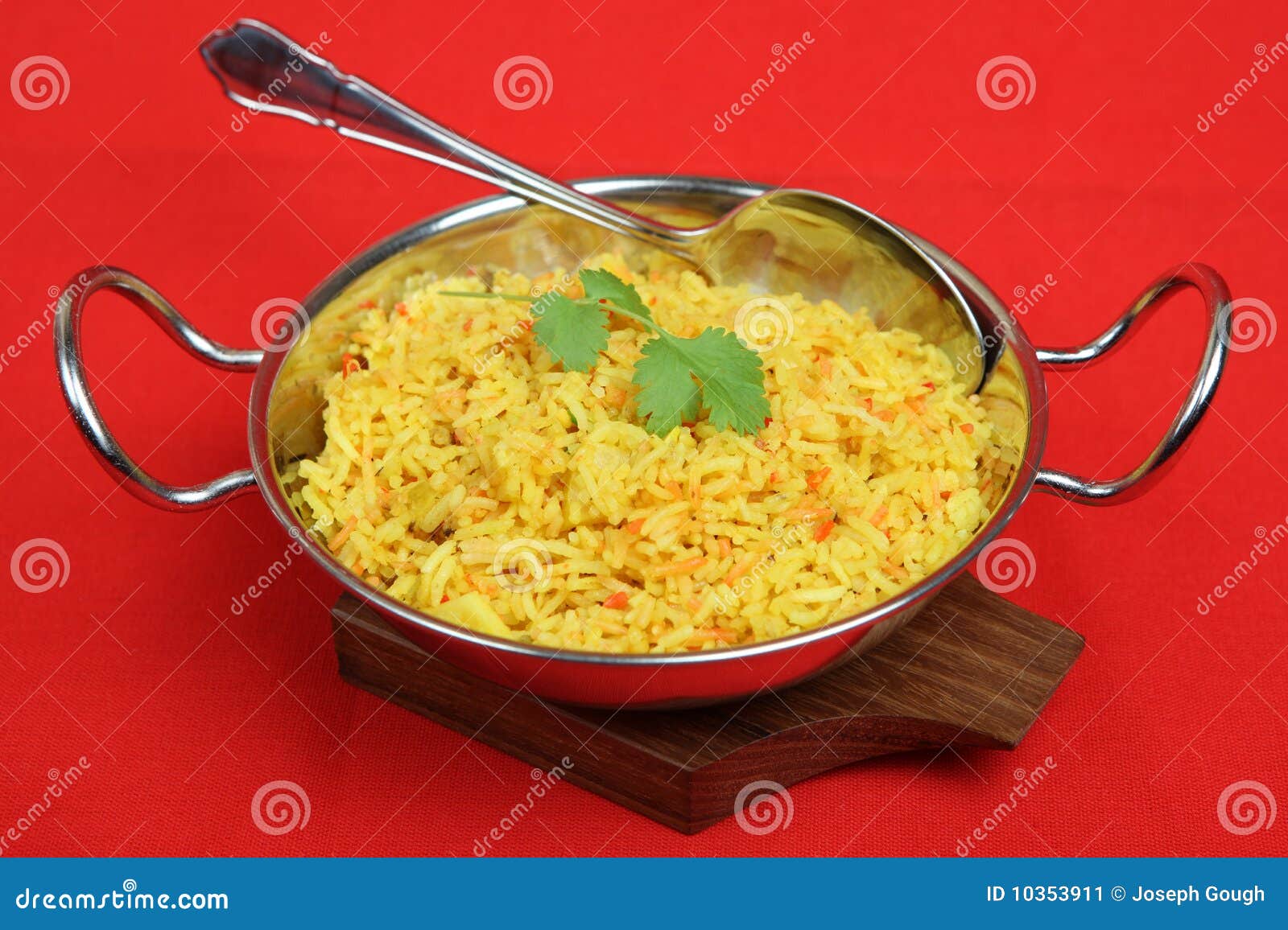 Indischer Zitrone Pilau Reis Stockbild - Bild von koriander, löffel ...