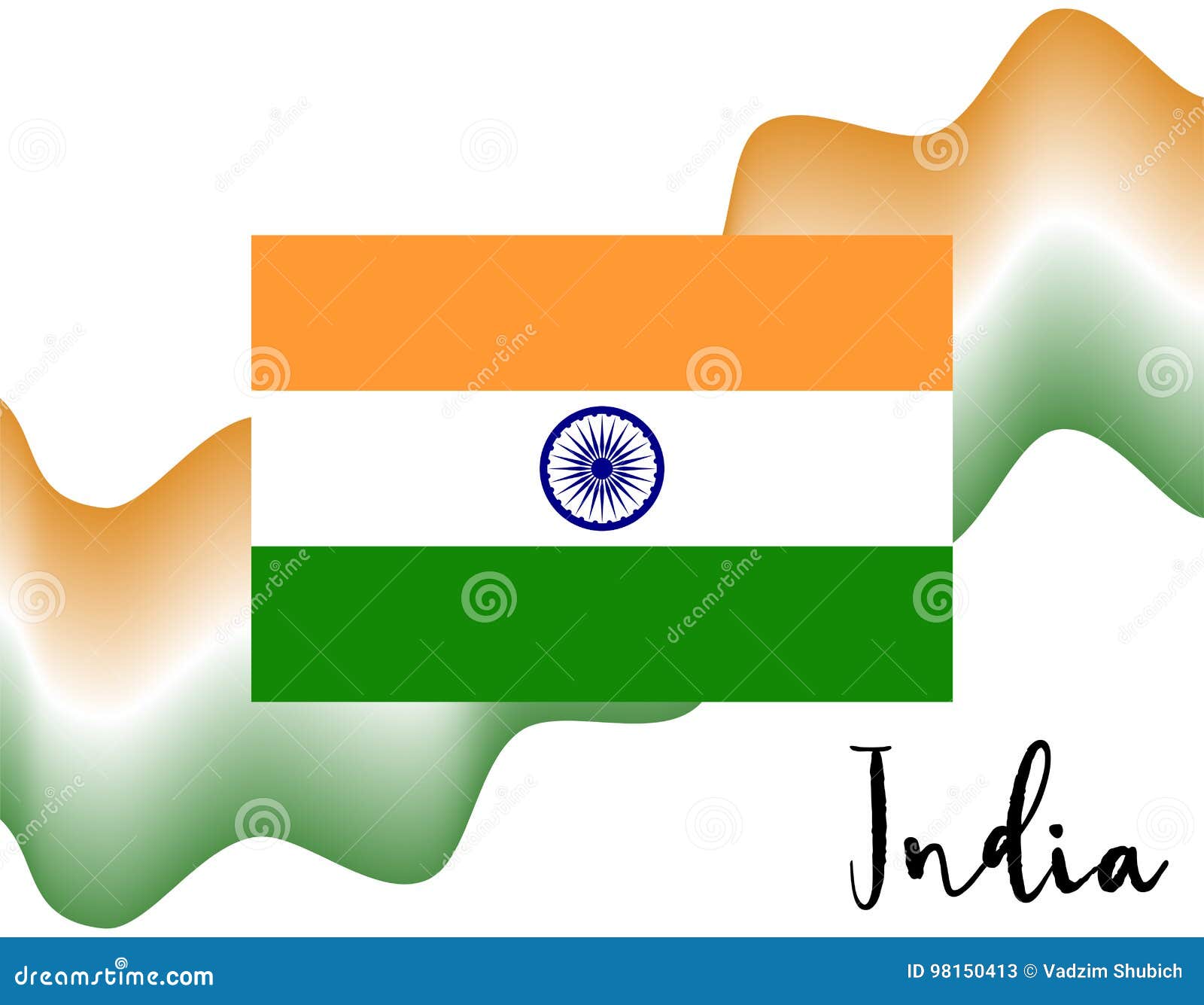 Indisk Flagga- Och Abstrakt Begreppbakgrund Plan Illustration Eps 10 ...