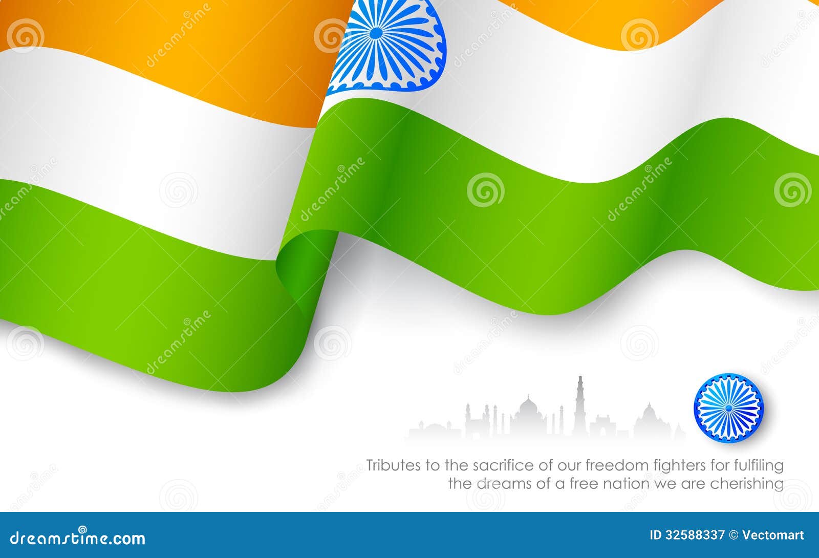 Indisk Tricolor flagga vektor illustrationer. Illustration av ...