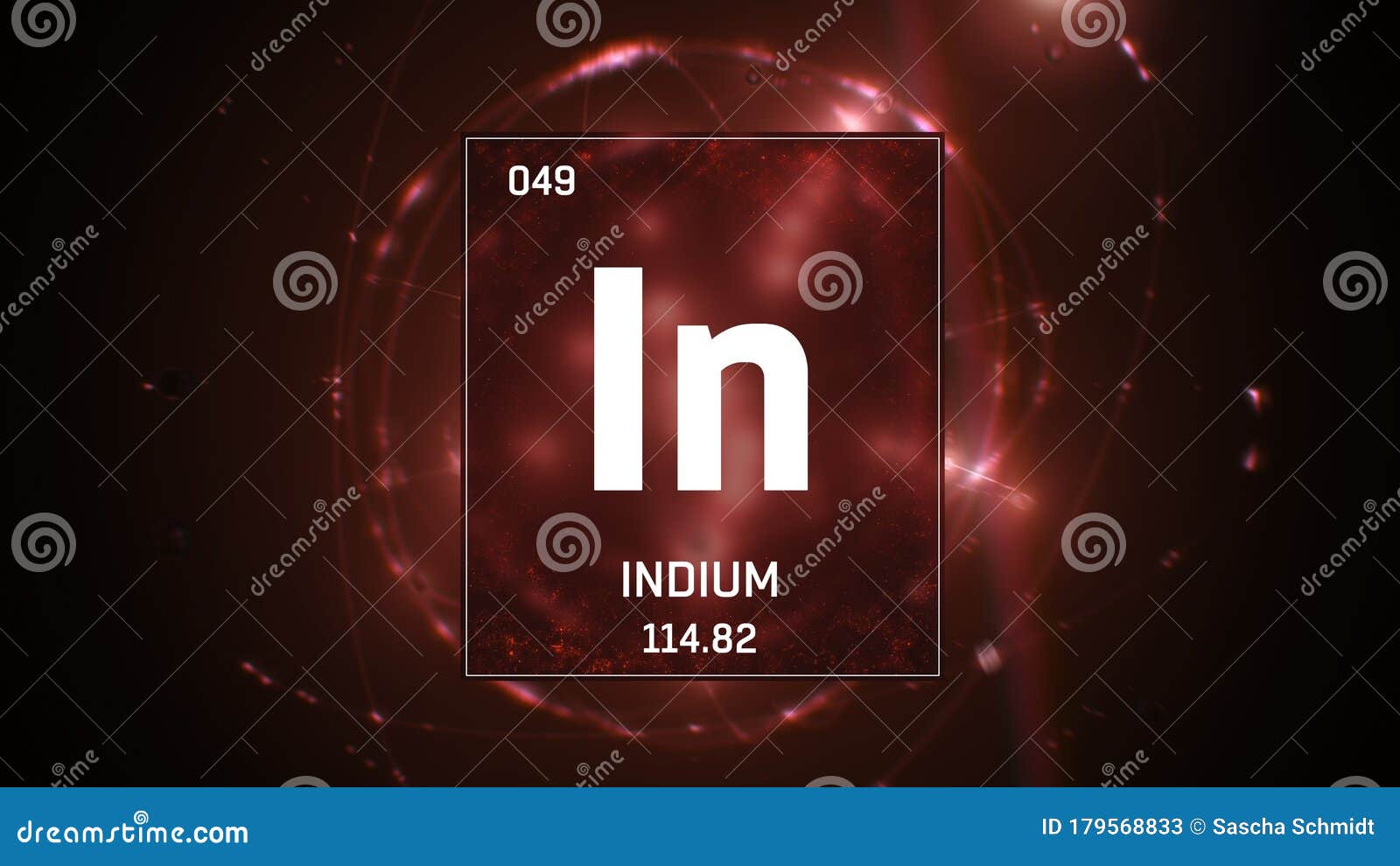 3D-Illustration, Indium Symbol - In. Element Of The Periodic Table On ...