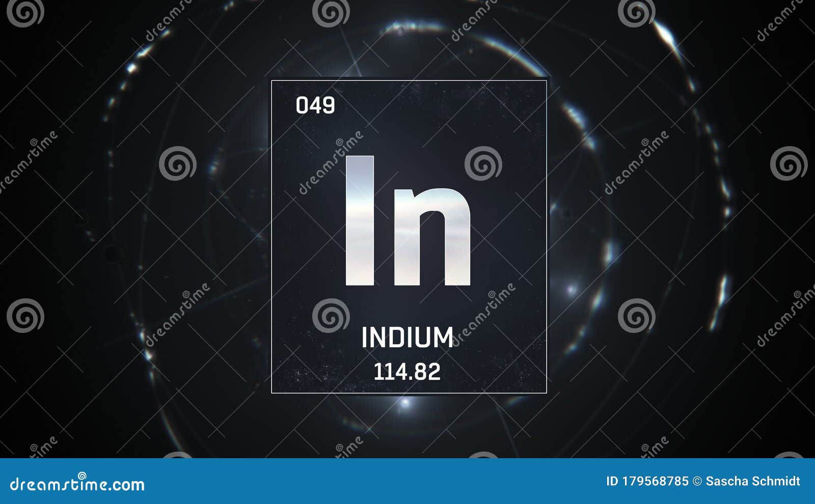 3D-Illustration, Indium Symbol - In. Element Of The Periodic Table On ...