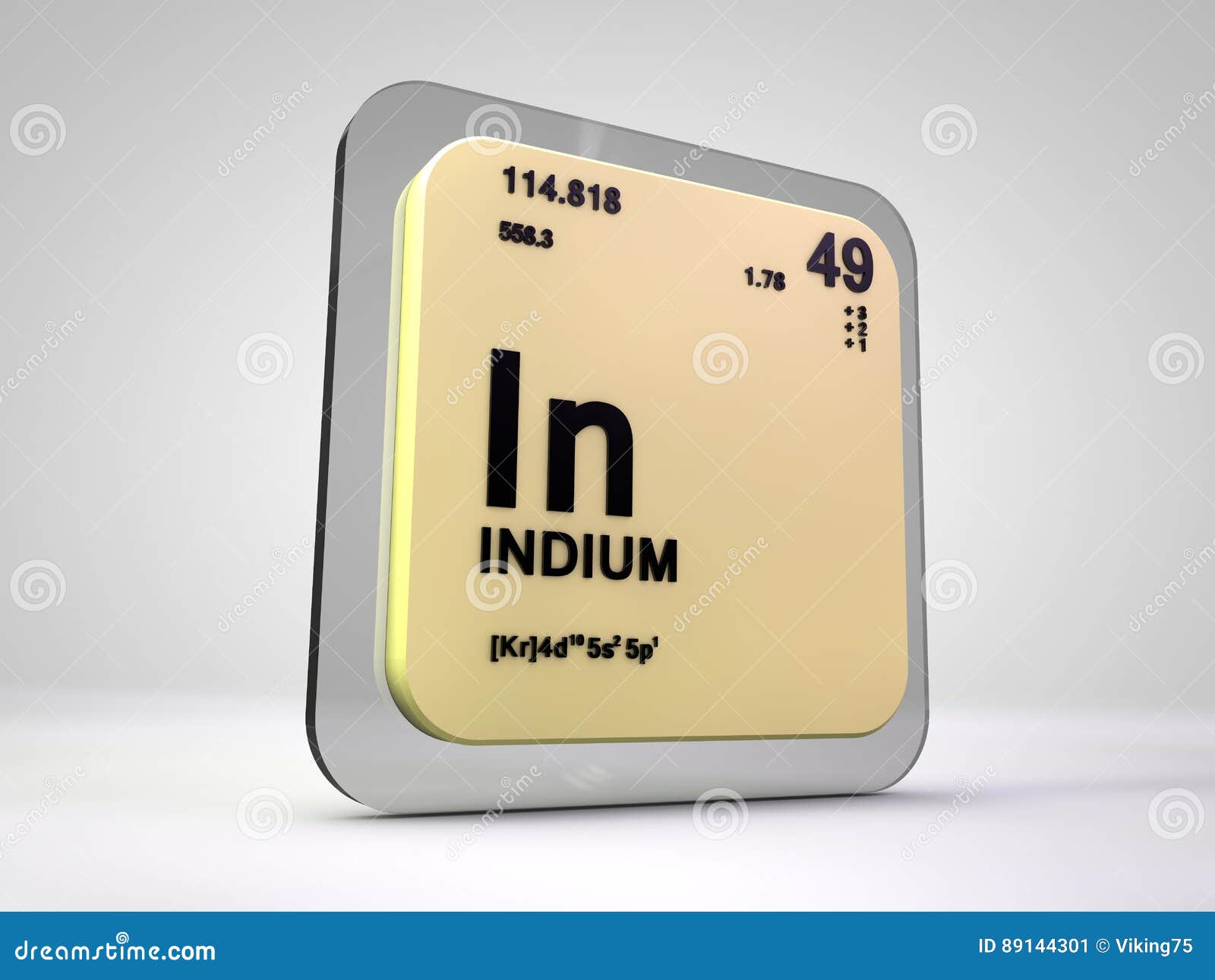 Indium - in - Chemical Element Periodic Table Stock Illustration ...