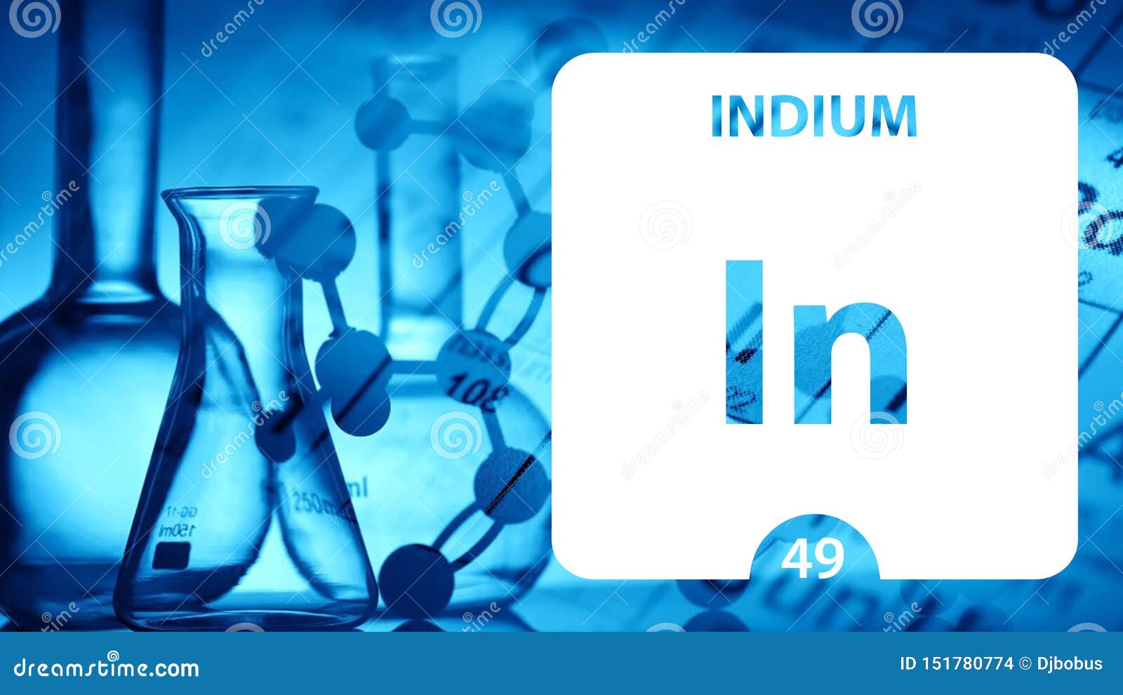 Indium Chemical Element Symbol From Periodic Table Royalty-Free Stock ...