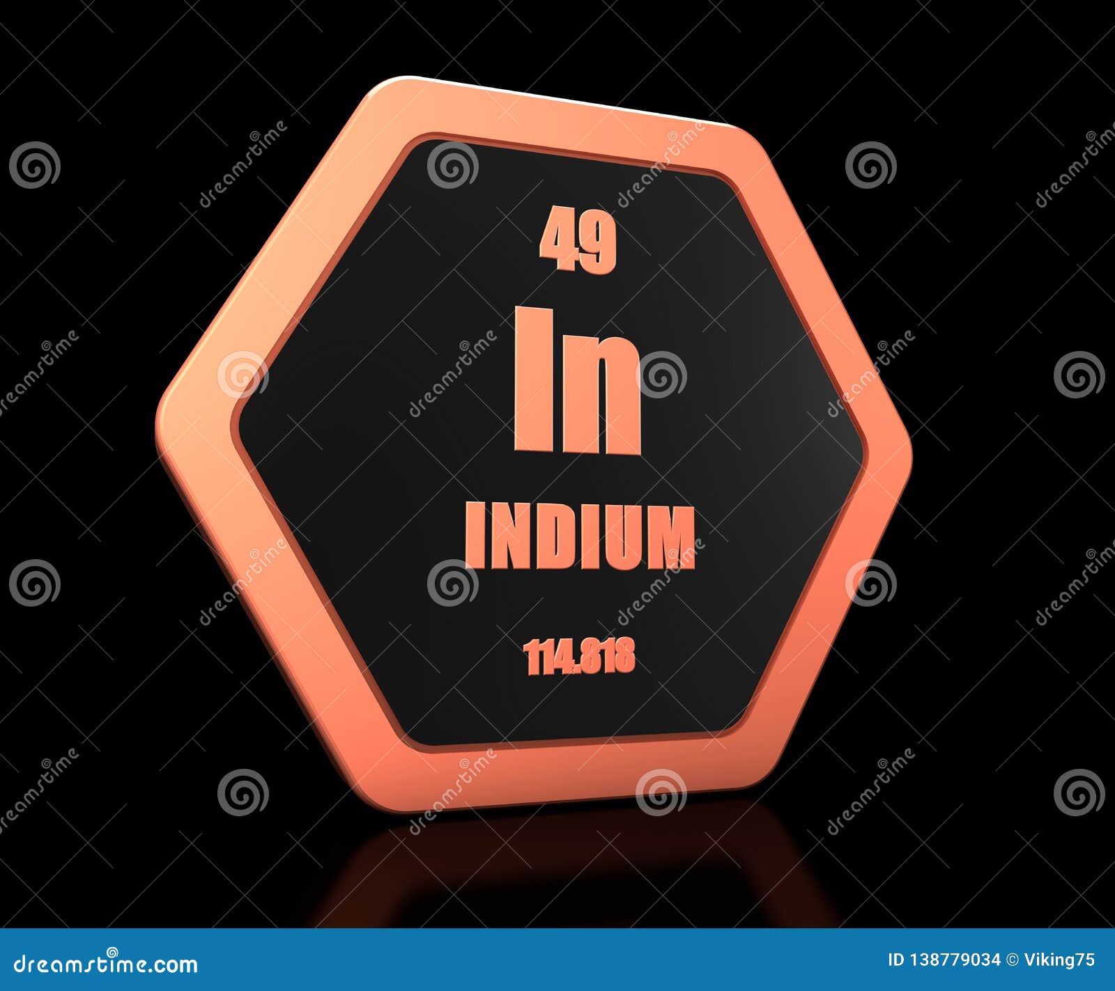Indium Chemical Element Periodic Table Symbol 3d Render Stock ...