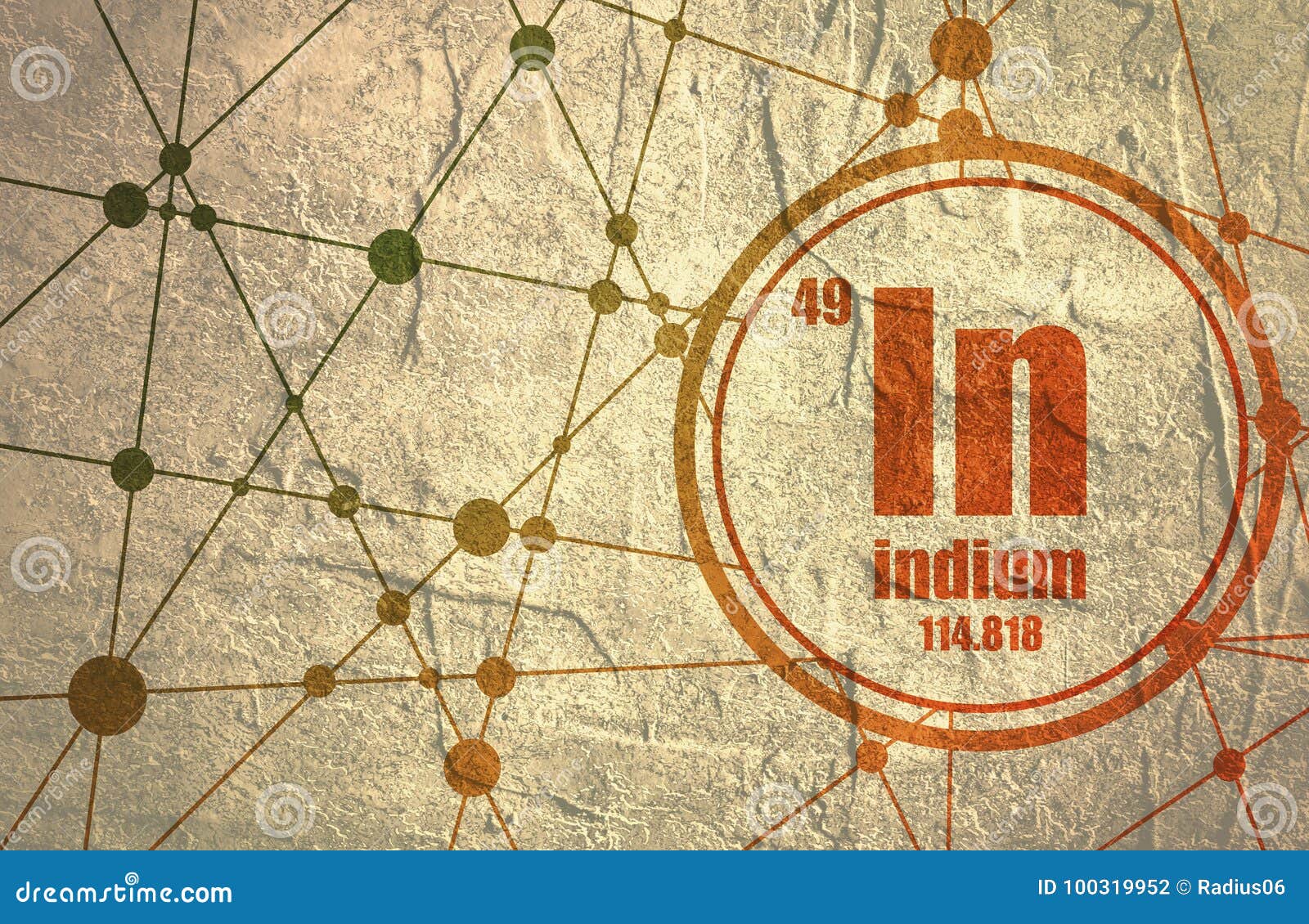 Indium chemical element. stock illustration. Illustration of research ...
