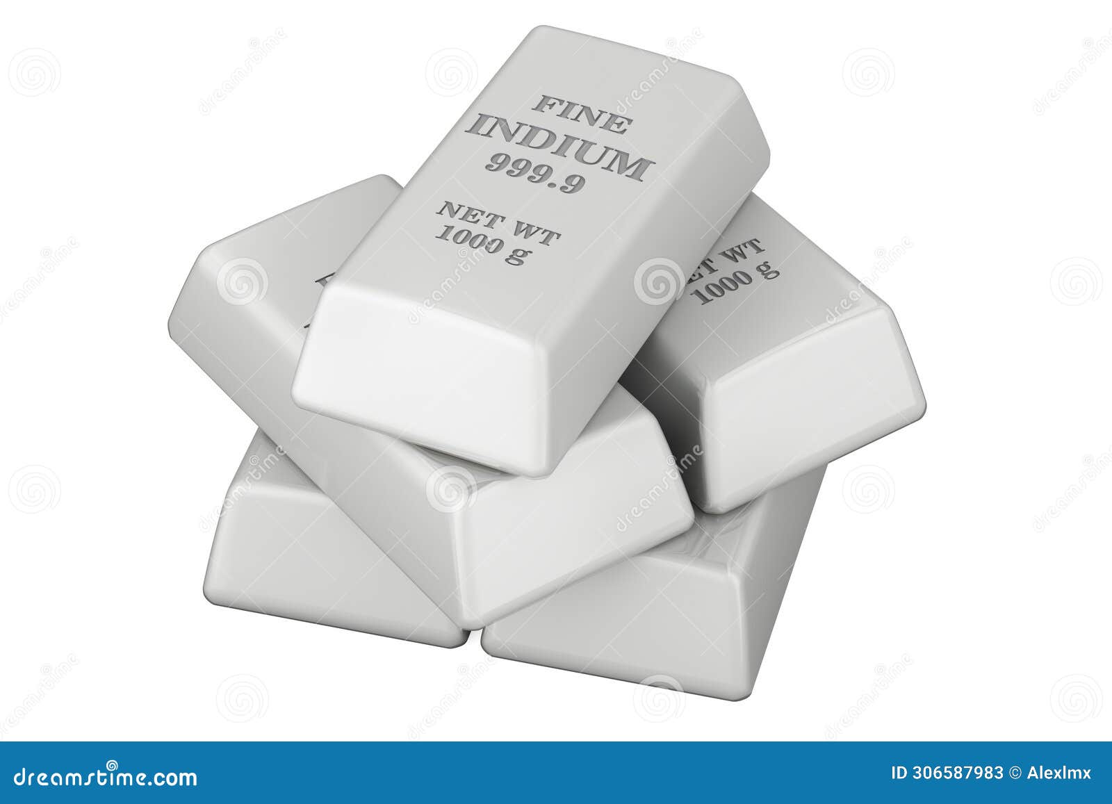 Indium Ingots With Candlestick Chart, Showing Uptrend Market. 3D ...