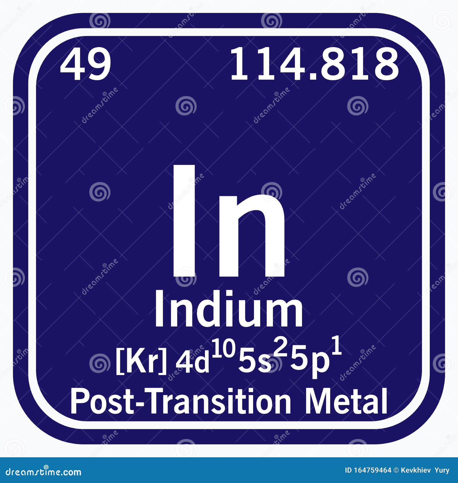 Indium Periodic Table of the Elements Vector Illustration Eps 10 Stock ...