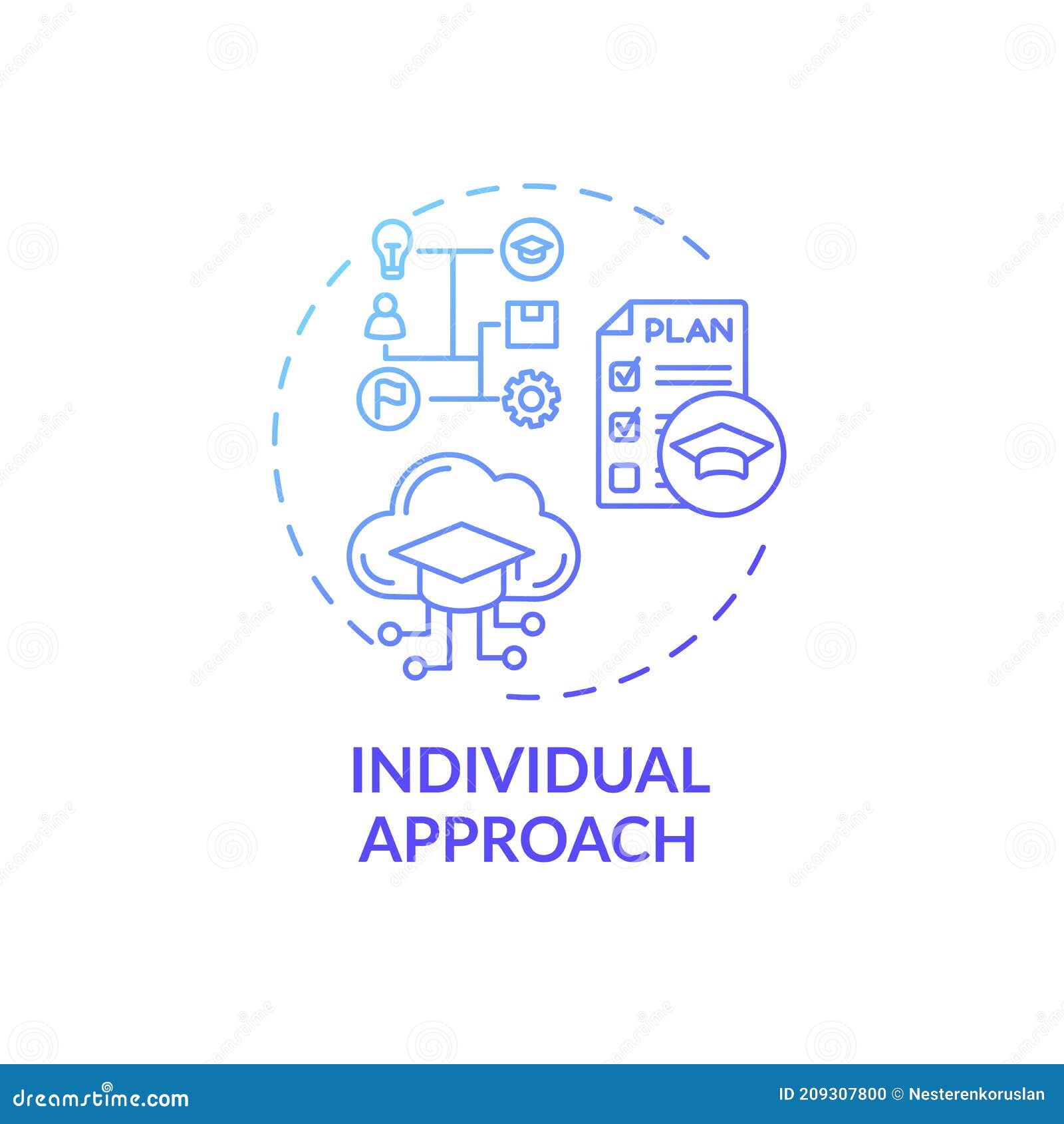 Individual Approach Concept Icon Stock Vector - Illustration of linear ...