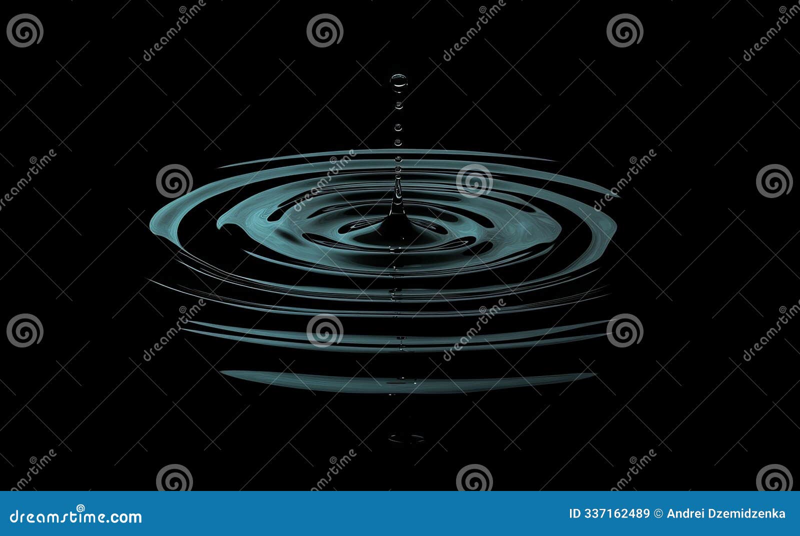 An Individual Drop Splashes into a Puddle of Clear Water. Stock ...