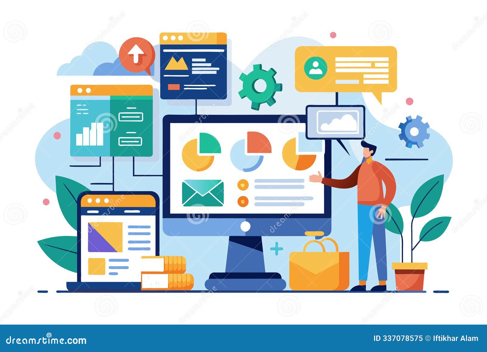 An Individual Engages with Data Analysis and Programming Visuals on a ...