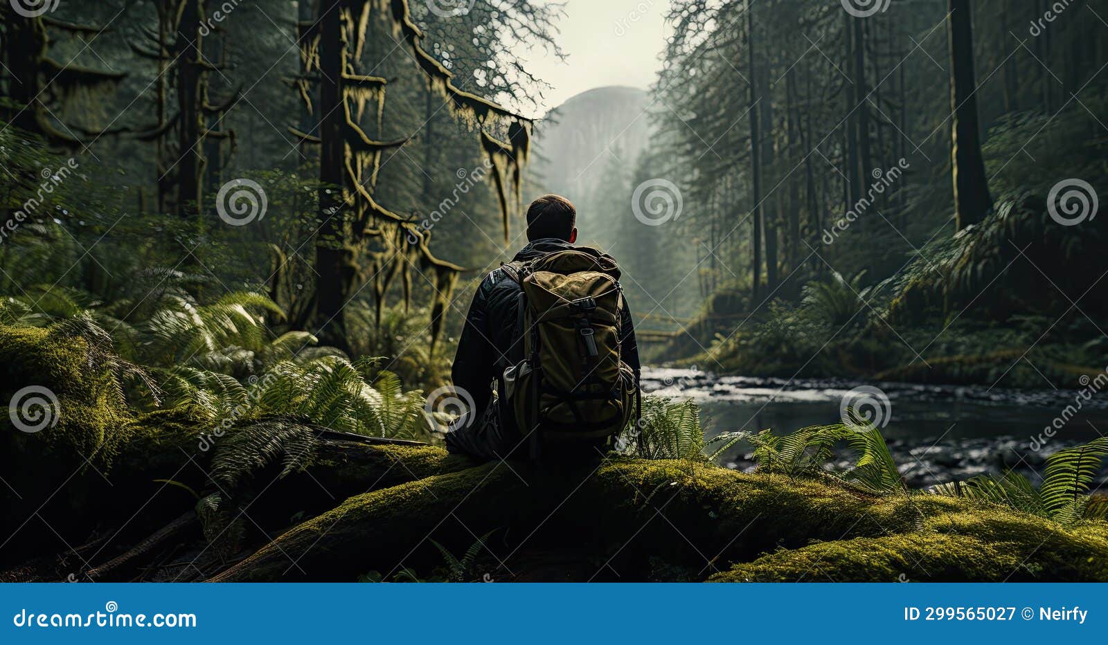 Individual Escape in Forest Stock Illustration - Illustration of forest ...
