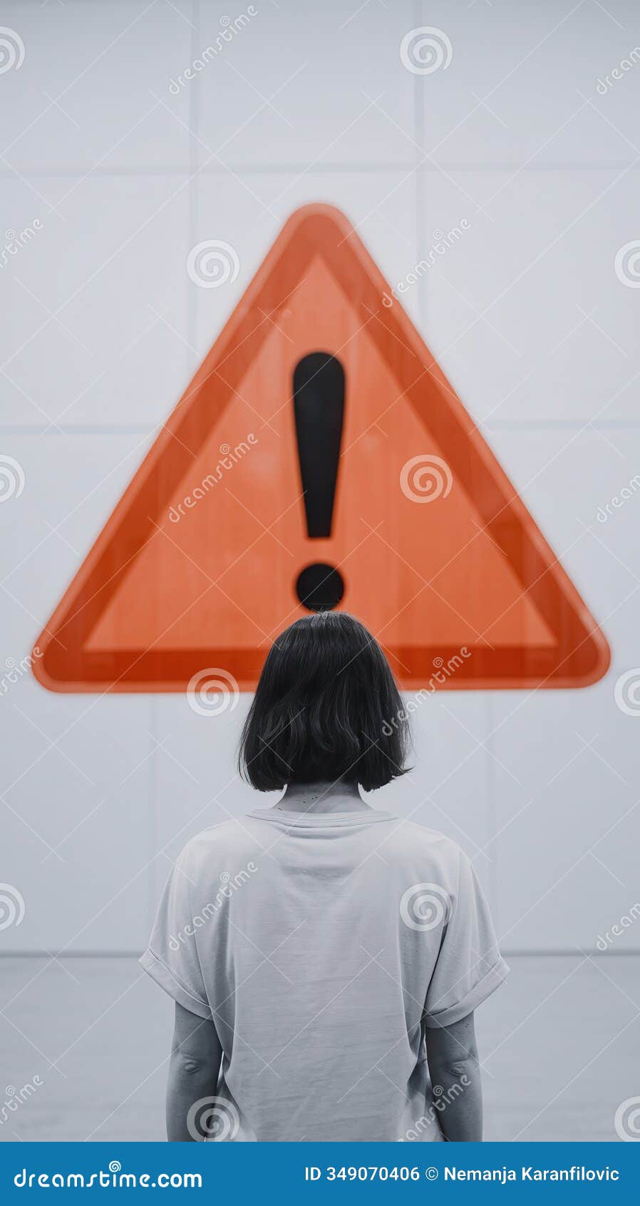 Individual Facing "Danger High Voltage" Sign with Grey Background Stock ...