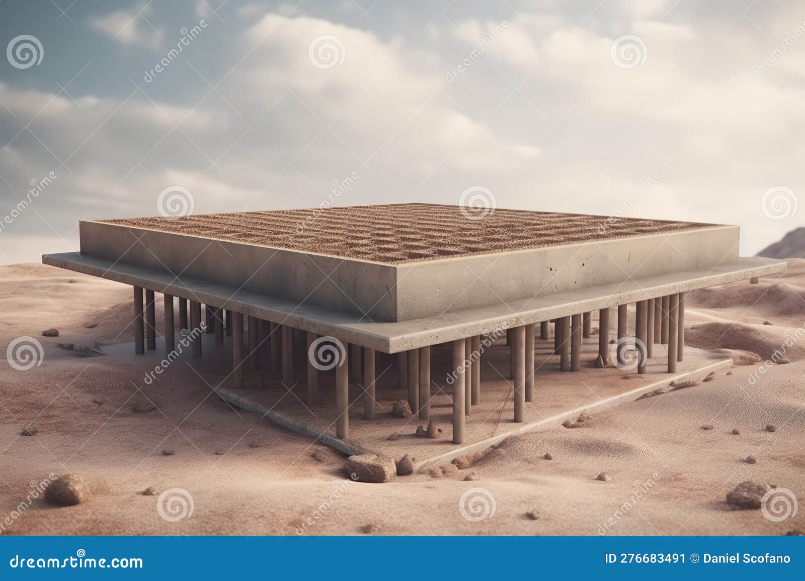 Individual Footing Foundation Isolated Creative Industrial 3d Rendering ...