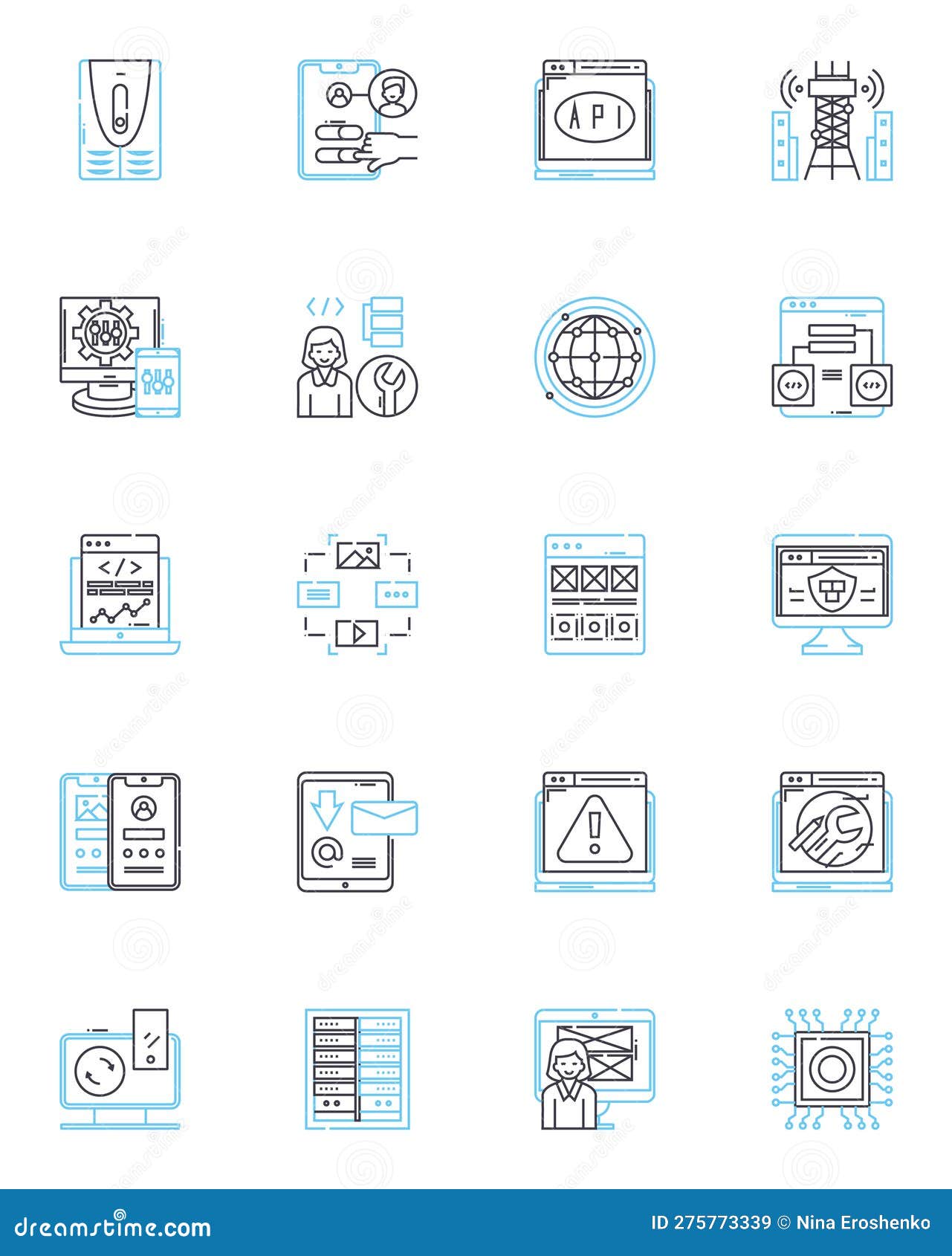 Individual Growth Linear Icons Set. Self-improvement, Personal ...