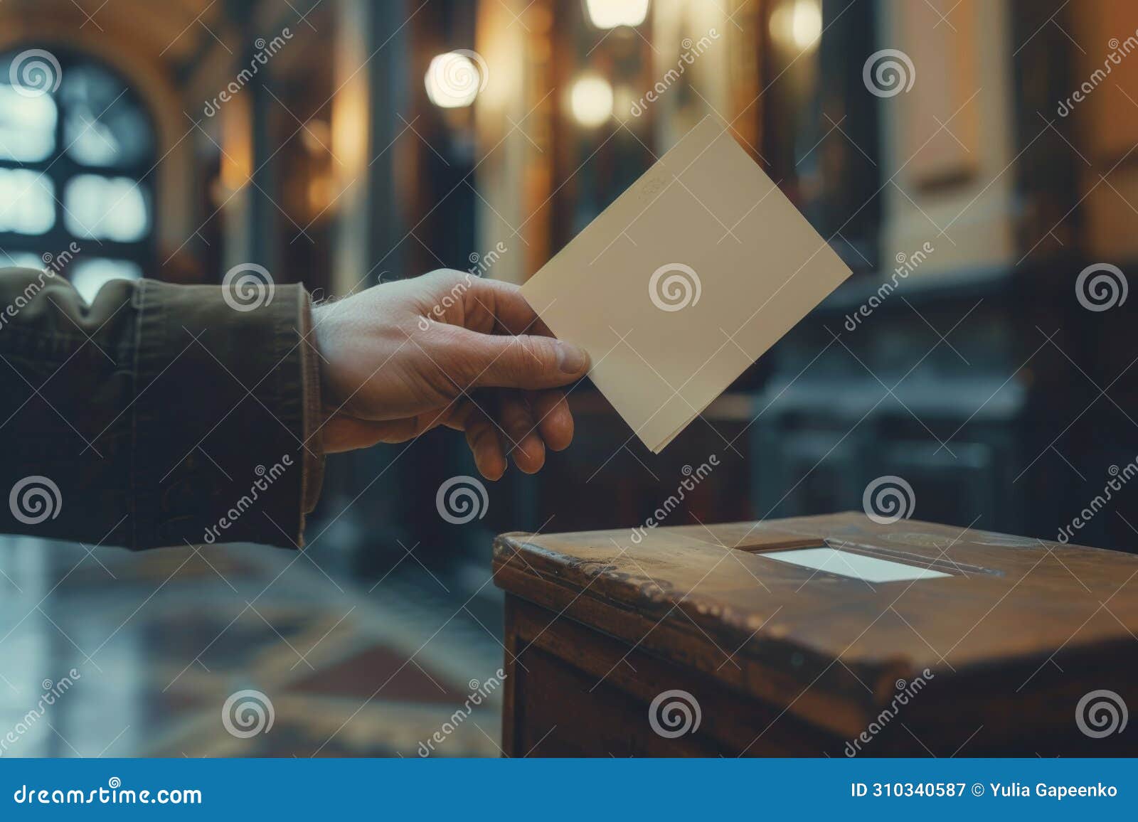 Person Placing Paper in Box Stock Image - Image of hand, business ...