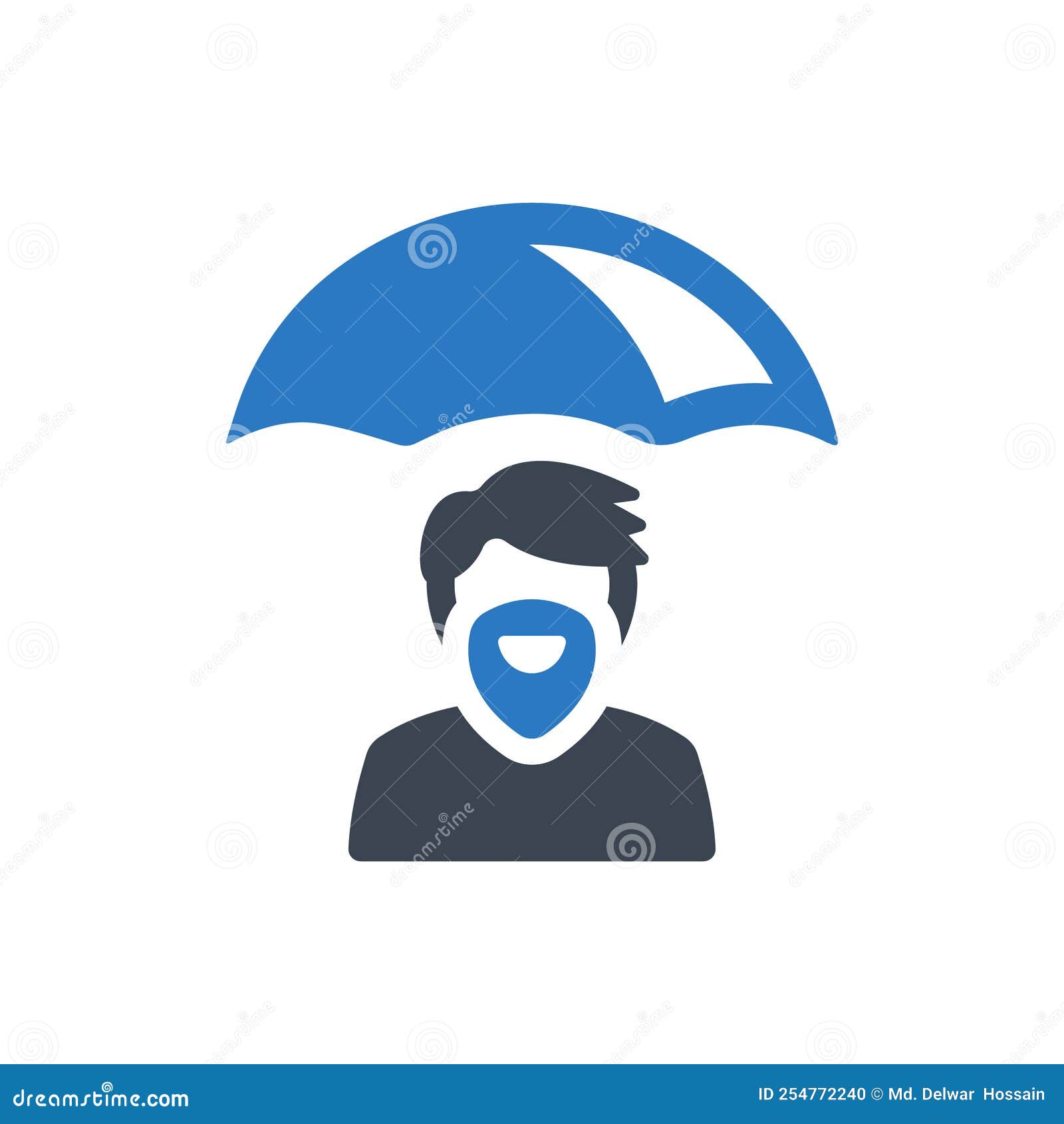 Individual insurance icon stock vector. Illustration of umbrella ...