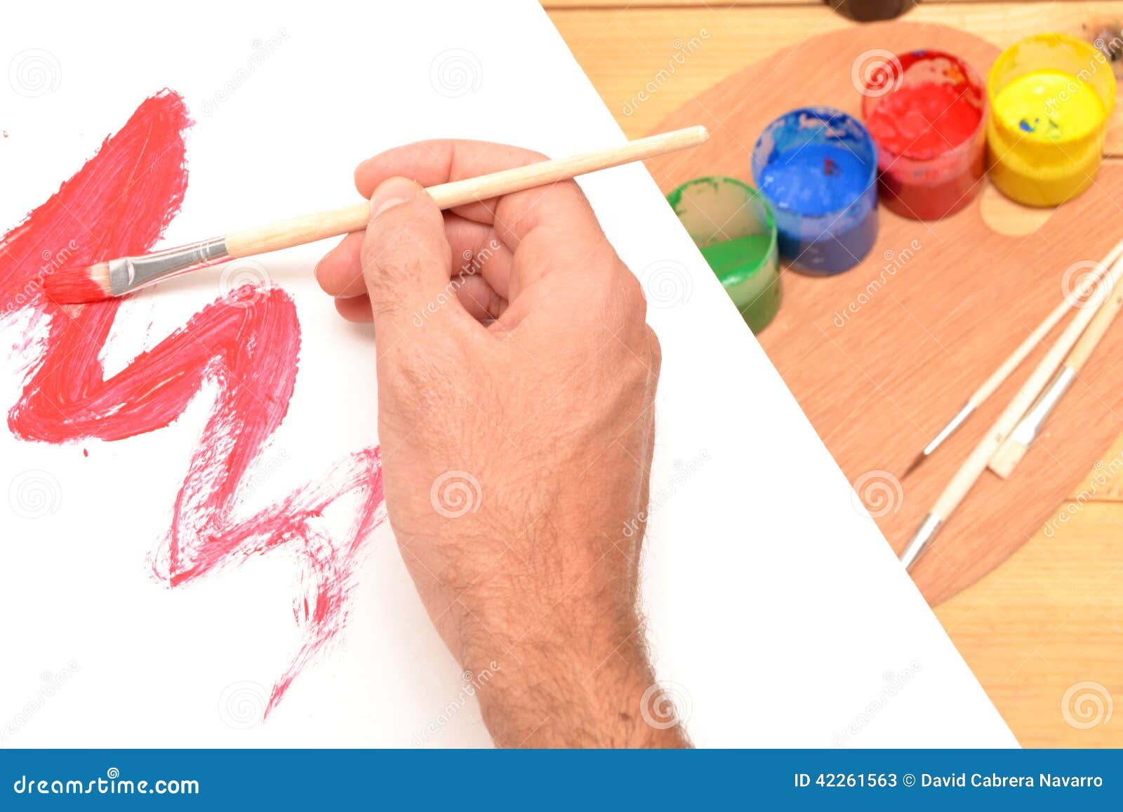 Individual Painting a Picture Stock Image - Image of indoor, person ...