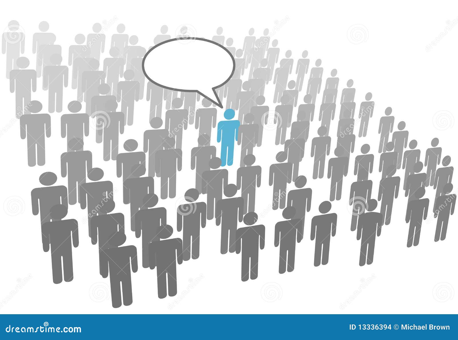 Individual Person Speech in Crowd Social Group Stock Vector ...