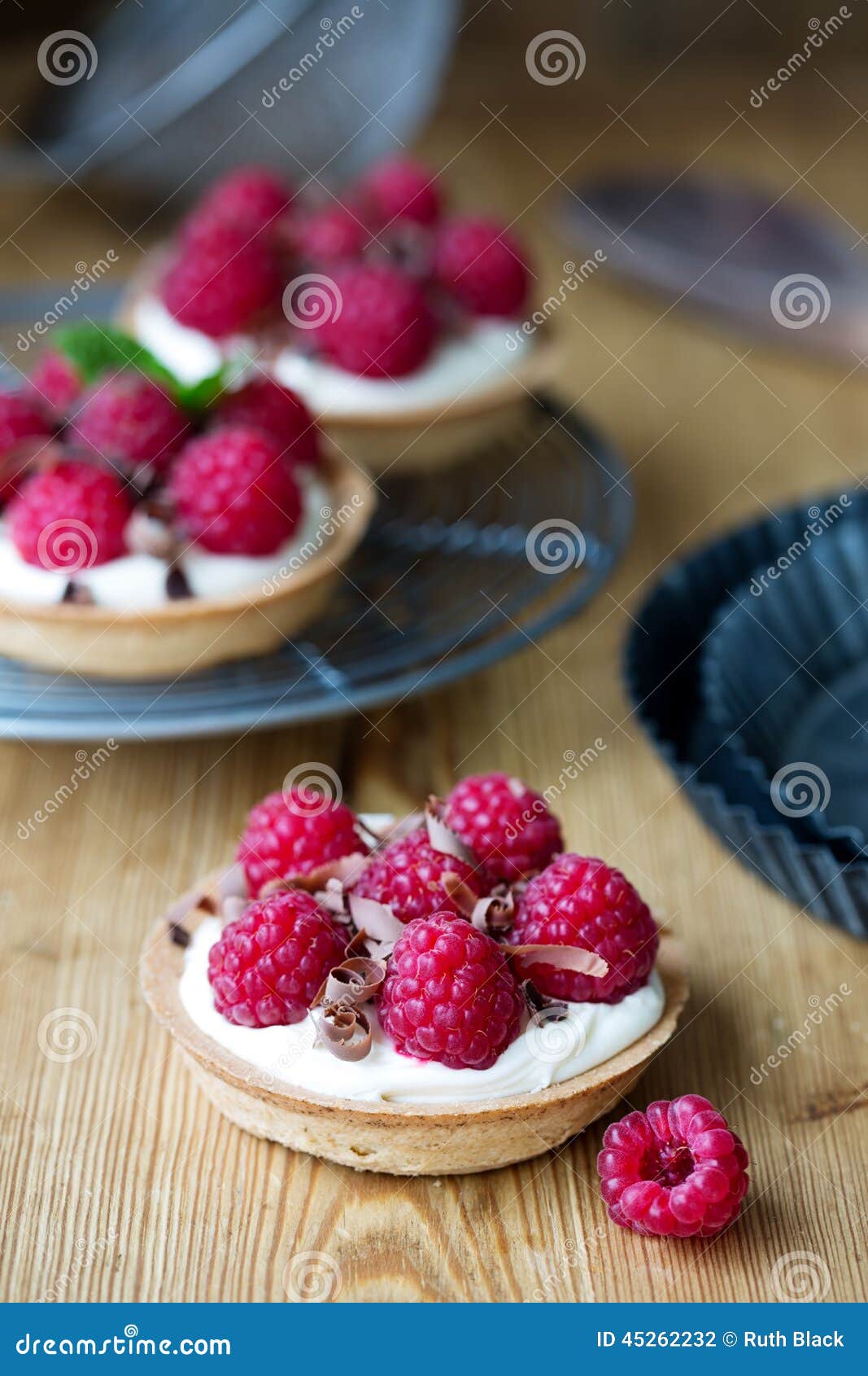 Individual raspberry tarts stock photo. Image of vintage - 45262232