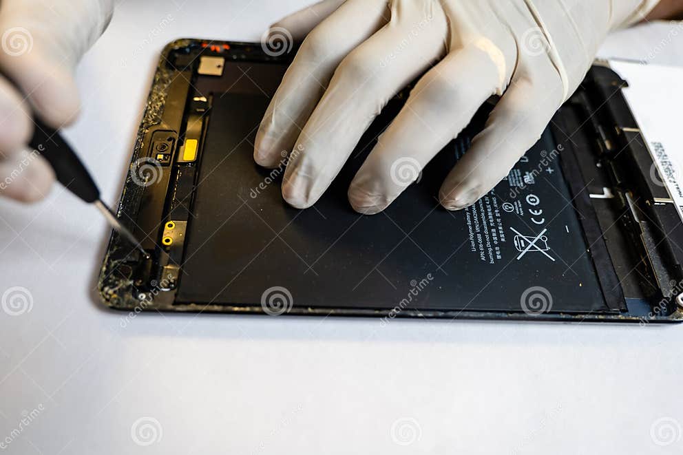 Individual Repairing Tablet with Precision Tools Stock Photo - Image of ...