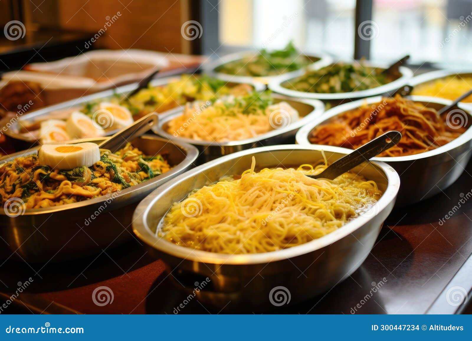 Individual Self-serving Ramen at a Buffet Stock Photo - Image of ...