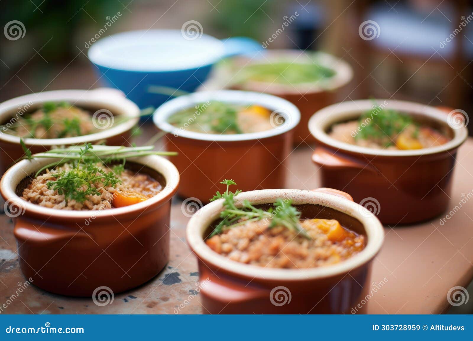 Individual Servings of Cassoulet in Clay Pots Stock Image - Image of ...