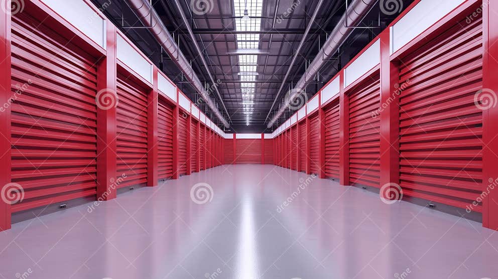 Individual Storage Units at Large Storage Facility. Stock Image - Image ...