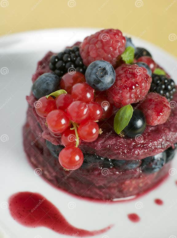 Individual Summer Pudding stock image. Image of strawberries - 5932099