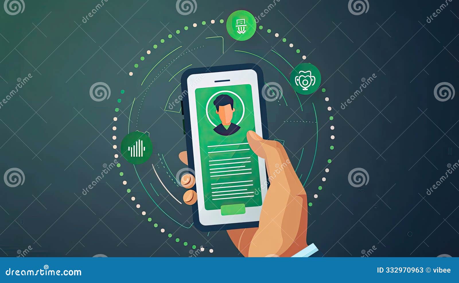 Individual Using a Mobile Device To Complete a Verification Process ...