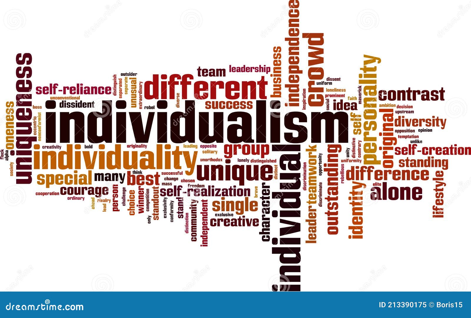 Individualism word cloud stock vector. Illustration of original - 213390175