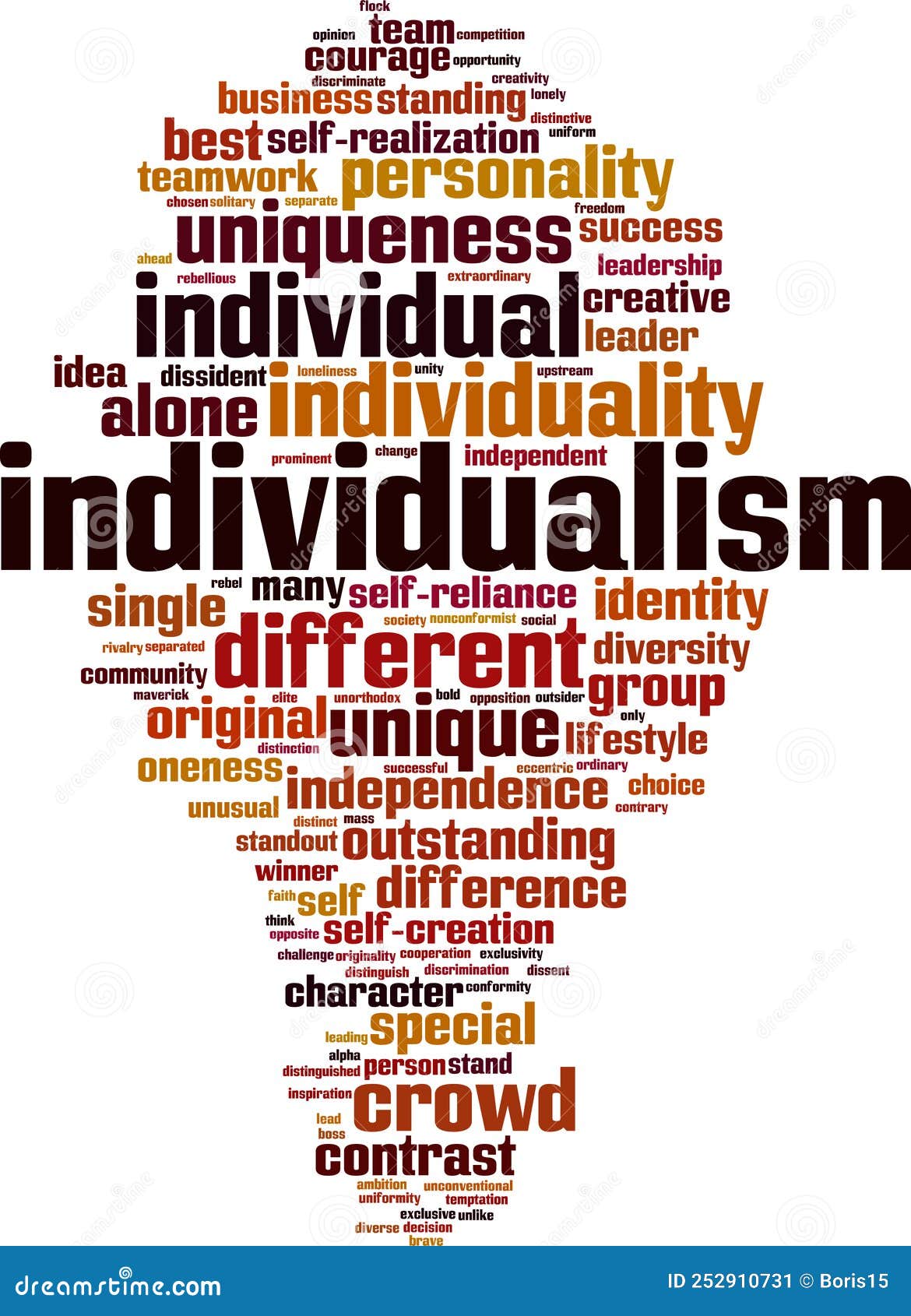 Individualism word cloud stock vector. Illustration of eccentric ...