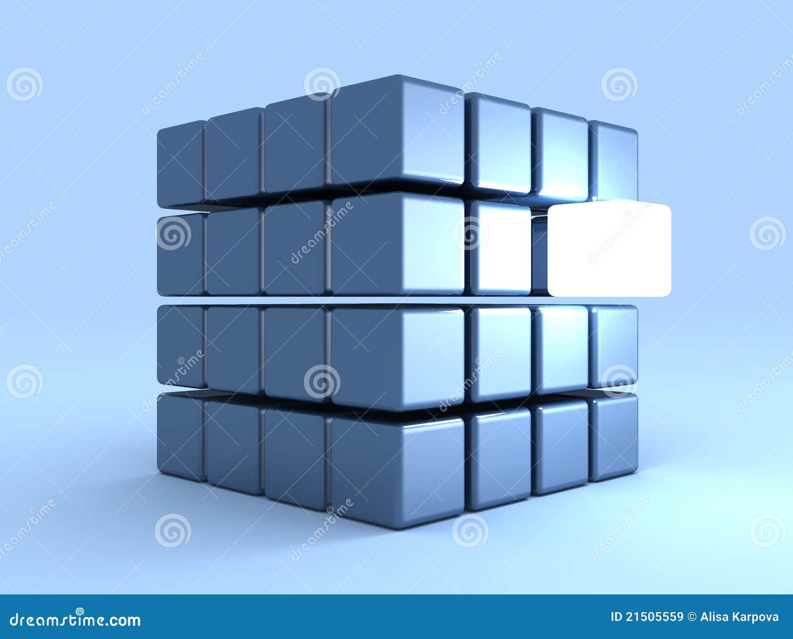 Individuality Concept With One Shining Cube Royalty-Free Stock ...