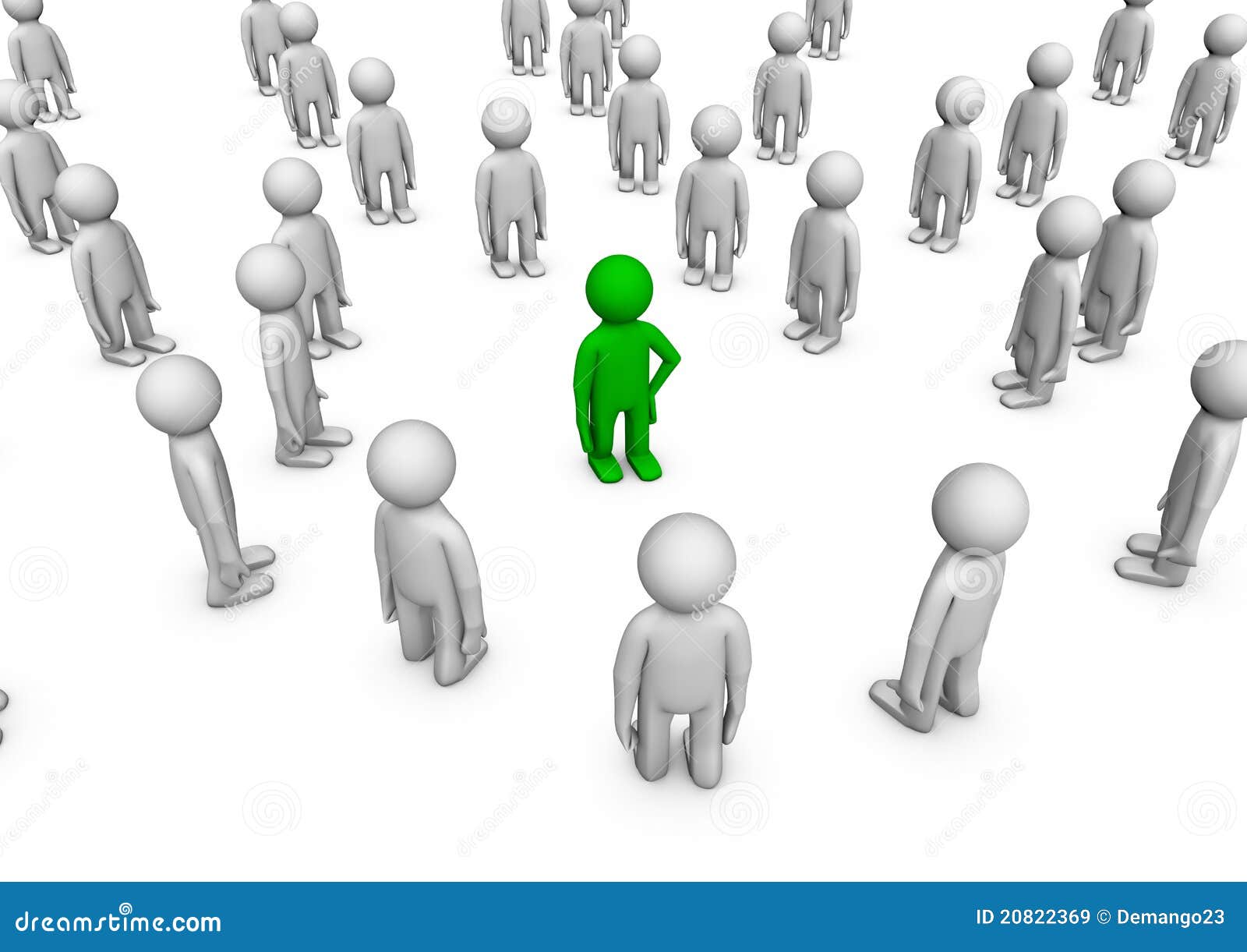 Individuality in a crowd stock illustration. Illustration of leadership ...