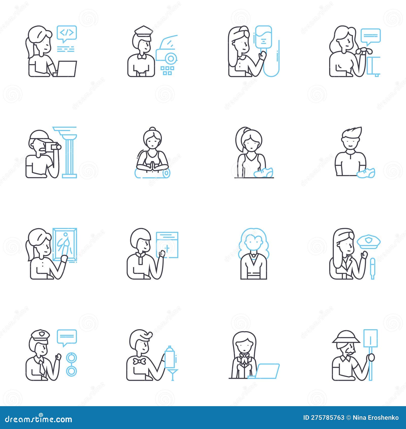 Individuality Linear Icons Set. Unique, Self-expression, Originality ...