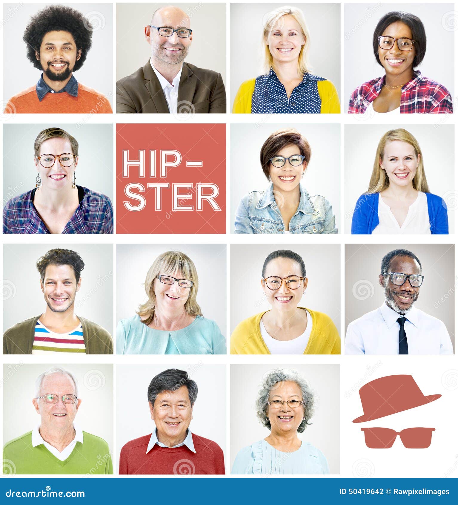 Individuality Portrait Profile Hipster Diversity Concept Stock Photo ...