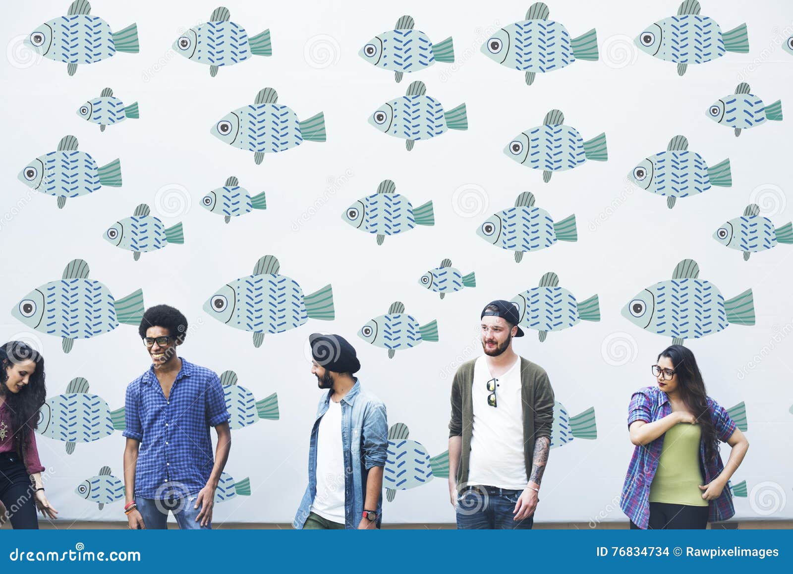 Individuality Unique Different Fish Graphic Concept Stock Photo - Image ...