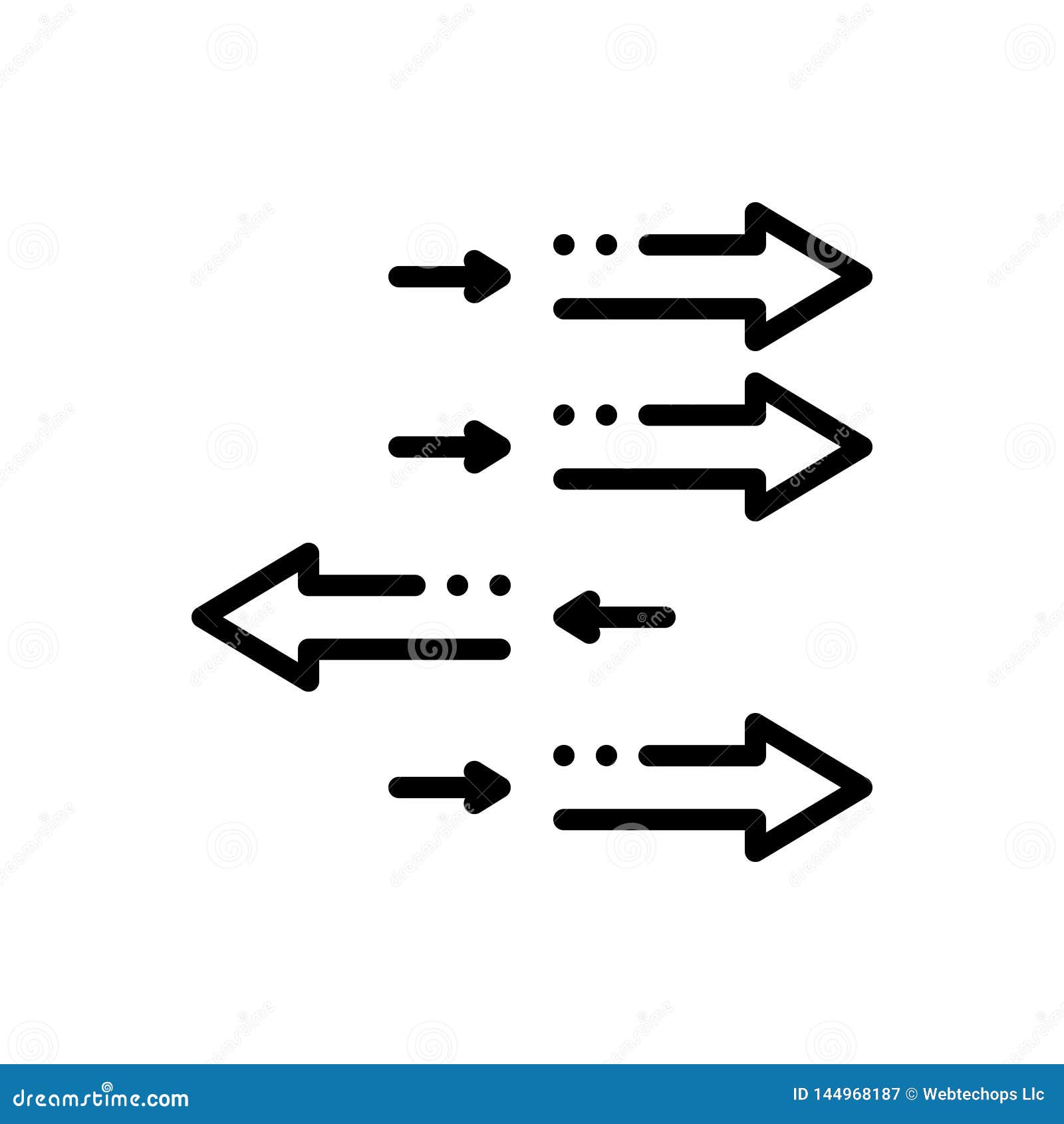 Black Line Icon for Individualization, Arrow and Forward Stock Vector ...